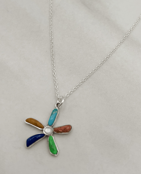 Genuine Stone Flower Dainty Sterling Silver Chain Necklace – jfybrand