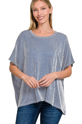 Zenana Pocket Front Corded Rib Oversized Short Sleeve Top – jfybrand