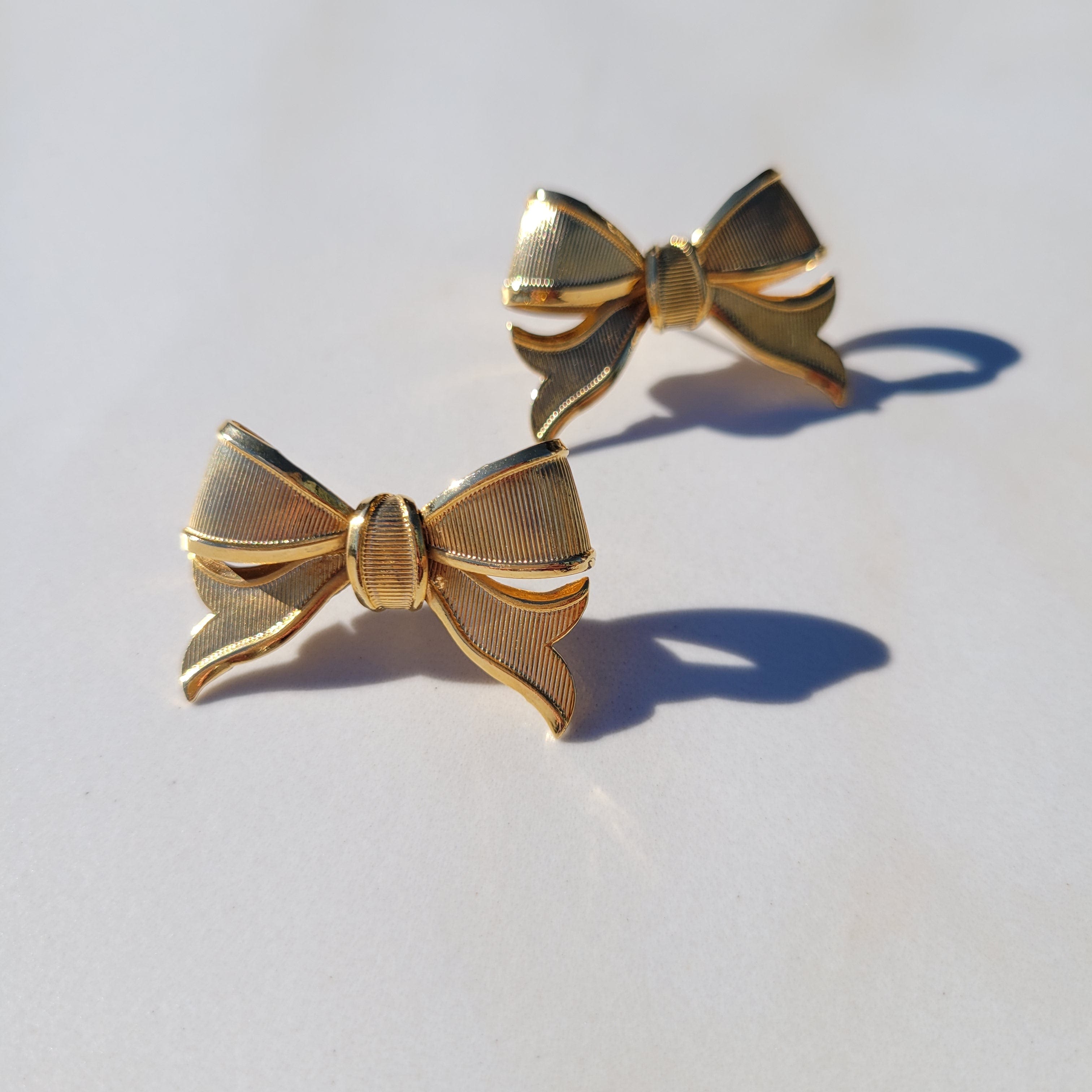 Sylvie Gabrielli Positively Yours Vintage Gold Bow Stud Earrings, Vint ...