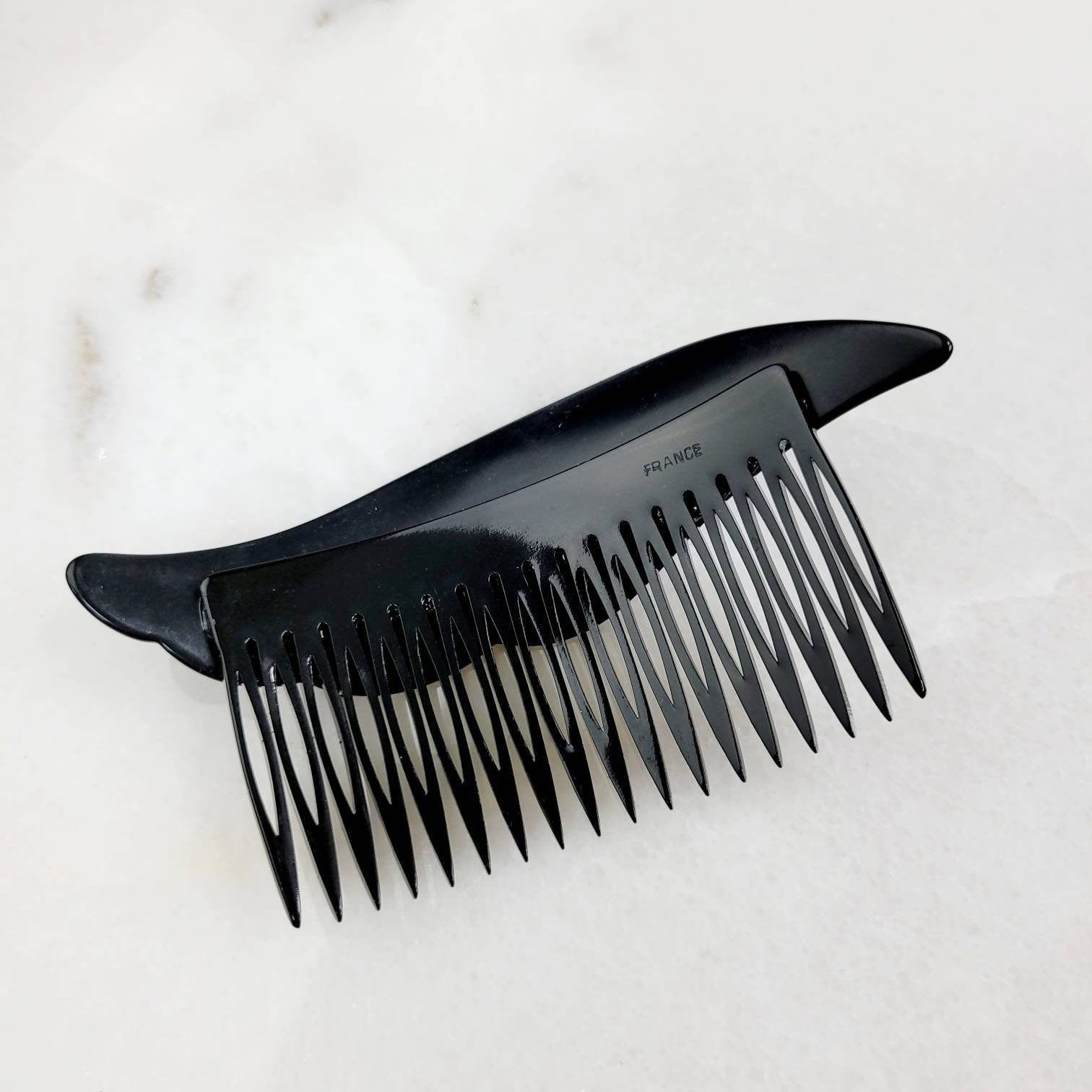 Vintage French Large Shimmering Mosaic Wave Acrylic Hair Comb – jfybrand